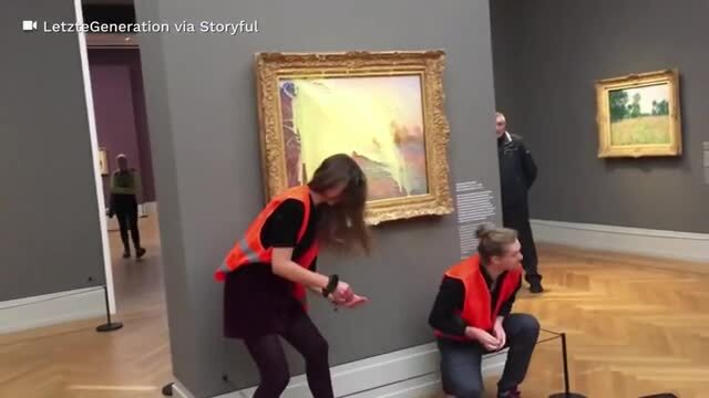 German Climate Activists Throw Mashed Potatoes at a Monet Painting ...