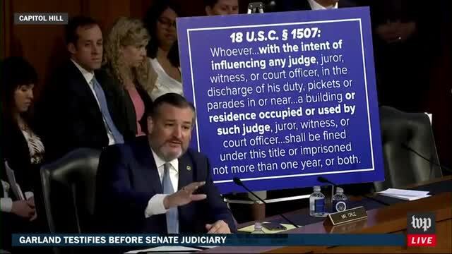 Sen. Cruz Goes Atomic on AG Garland for Ignoring Threats Against SCOTUS ...