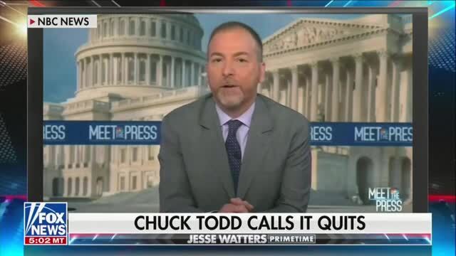 ‘Chuck Todd Thinks He’s Leaving Too Soon!’ Fox’s Jesse Watters Dunks on ...