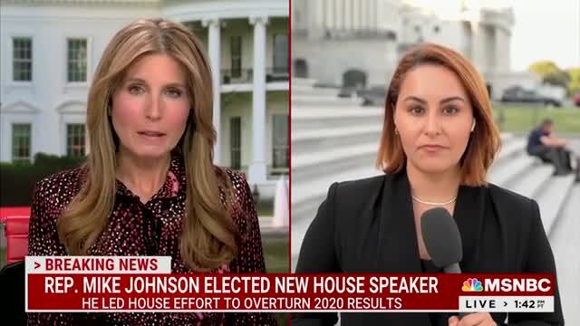MSNBC Reporter Hyperventilates About Speaker Johnson Questioning 2020 ...