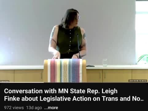 Trans Minnesota State Rep. Leigh Finke Says He Wants to Use Tax Money ...