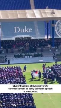 Pro-Palestinian Duke Students Walk out of Their Graduation Ceremony as Jerry Seinfeld Is ...