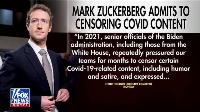 Fox News: Zuckerberg Says White House ‘Pressured’ Meta to ‘Censor ...